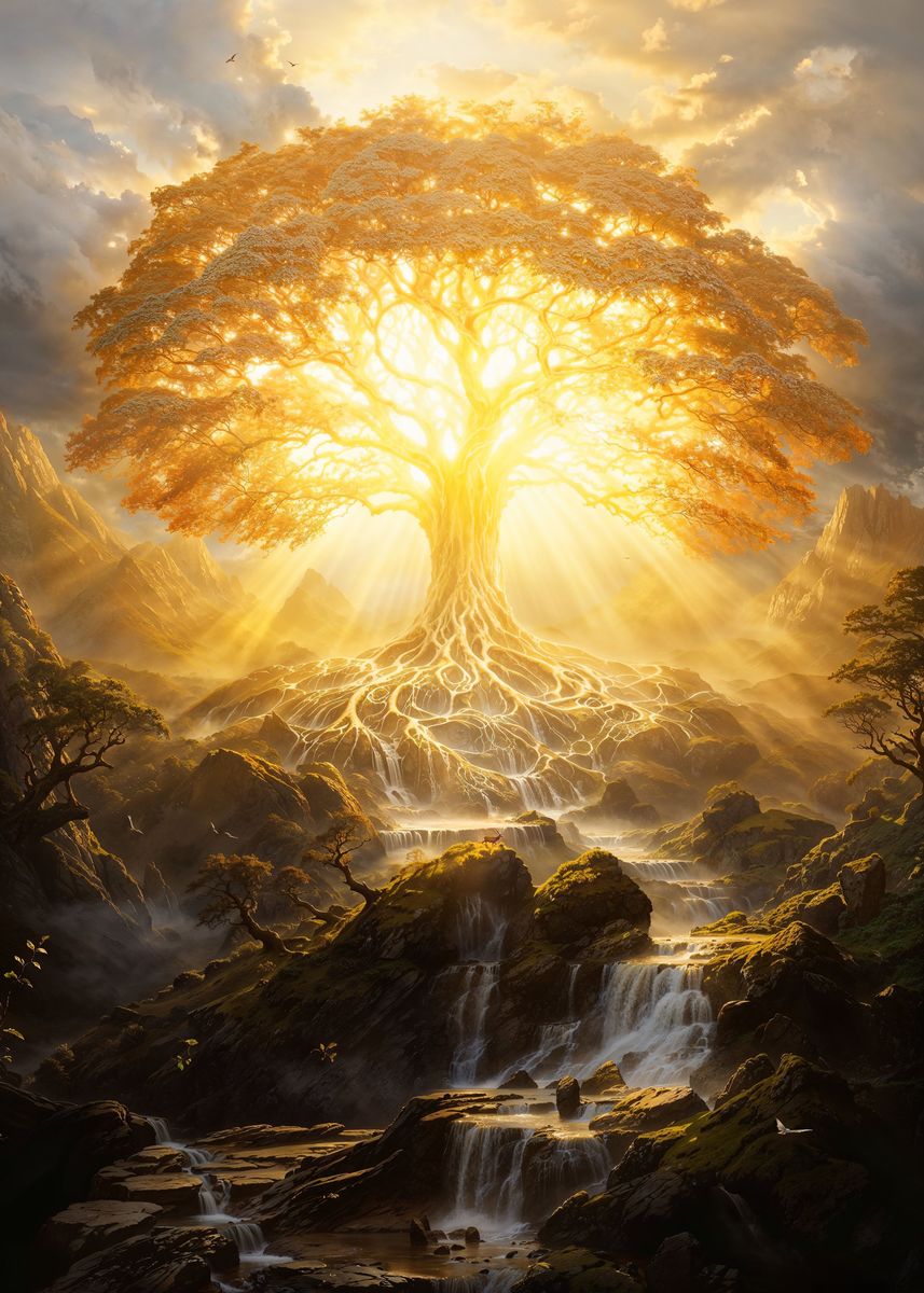 'Tree of Eternal Light' Poster, picture, metal print, paint by ...