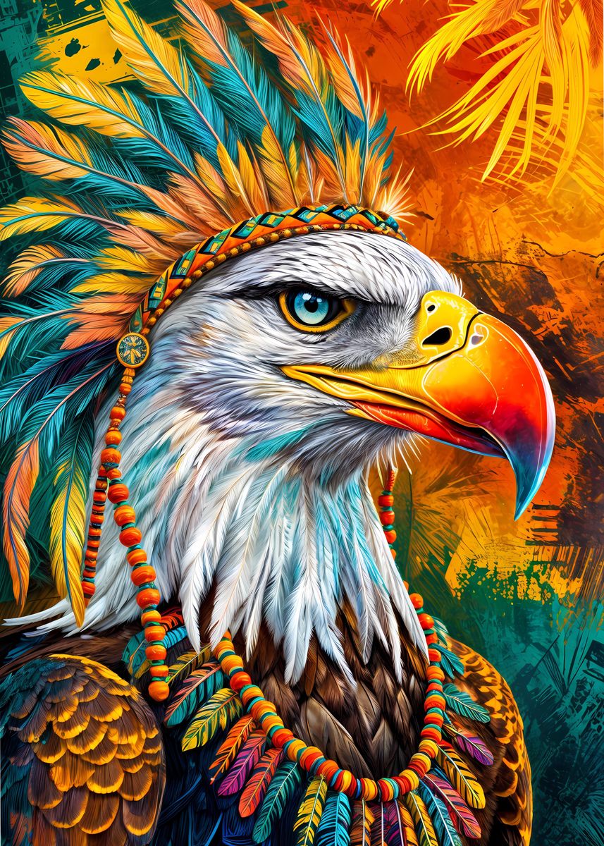 'Painting Eagles colorful' Poster, picture, metal print, paint by Ayen ...