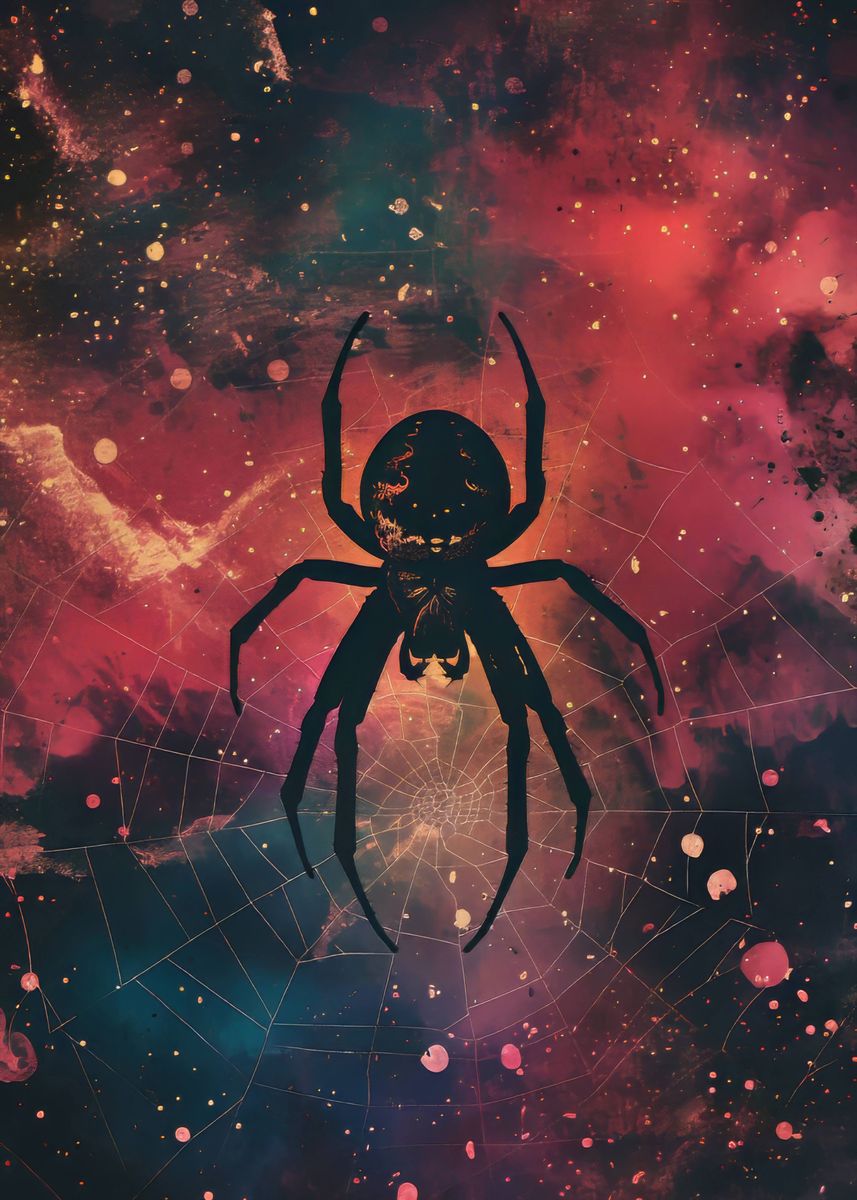 'Spider Silhouette Galaxy' Poster, picture, metal print, paint by Adam ...
