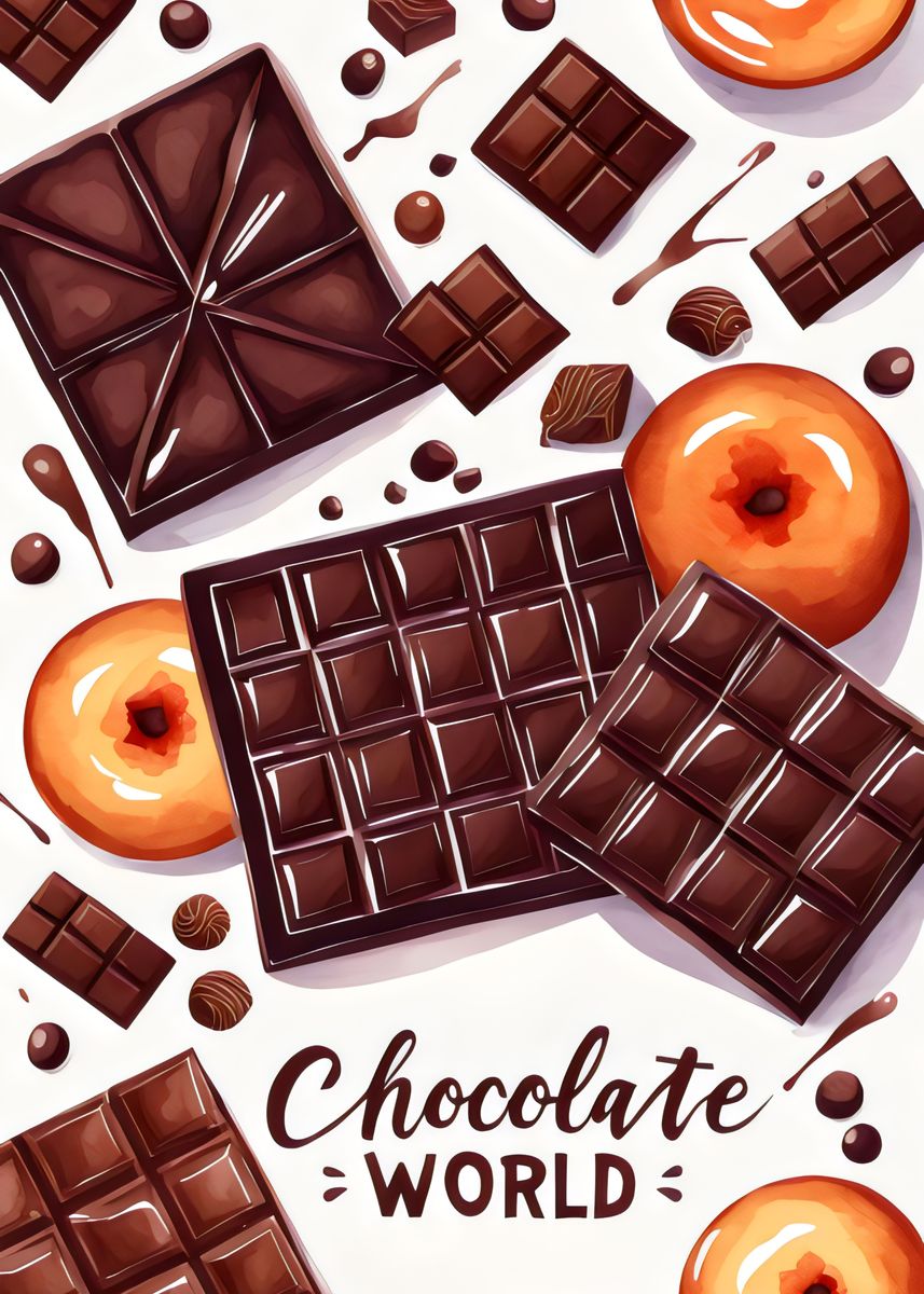 'drawing of chocolates' Poster, picture, metal print, paint by ...