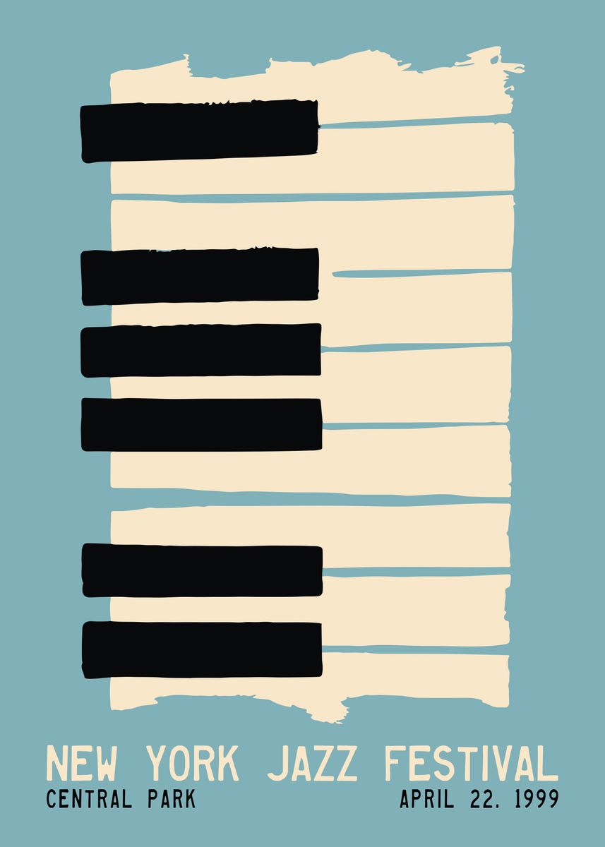 '1999 NYC Jazz Festival' Poster, picture, metal print, paint by BluePinkPanther | Displate