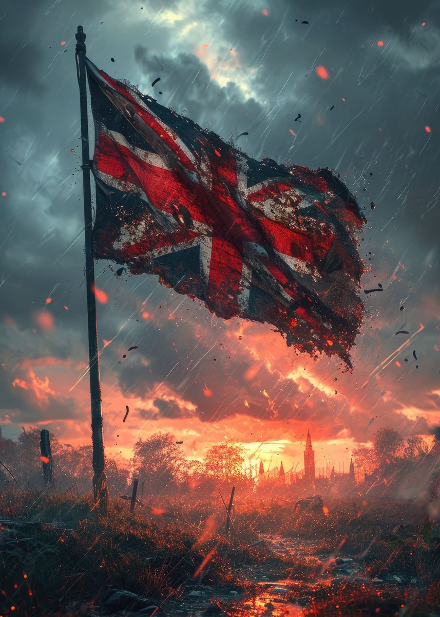 'British Flag Battlefield' Poster, picture, metal print, paint by Senja ...