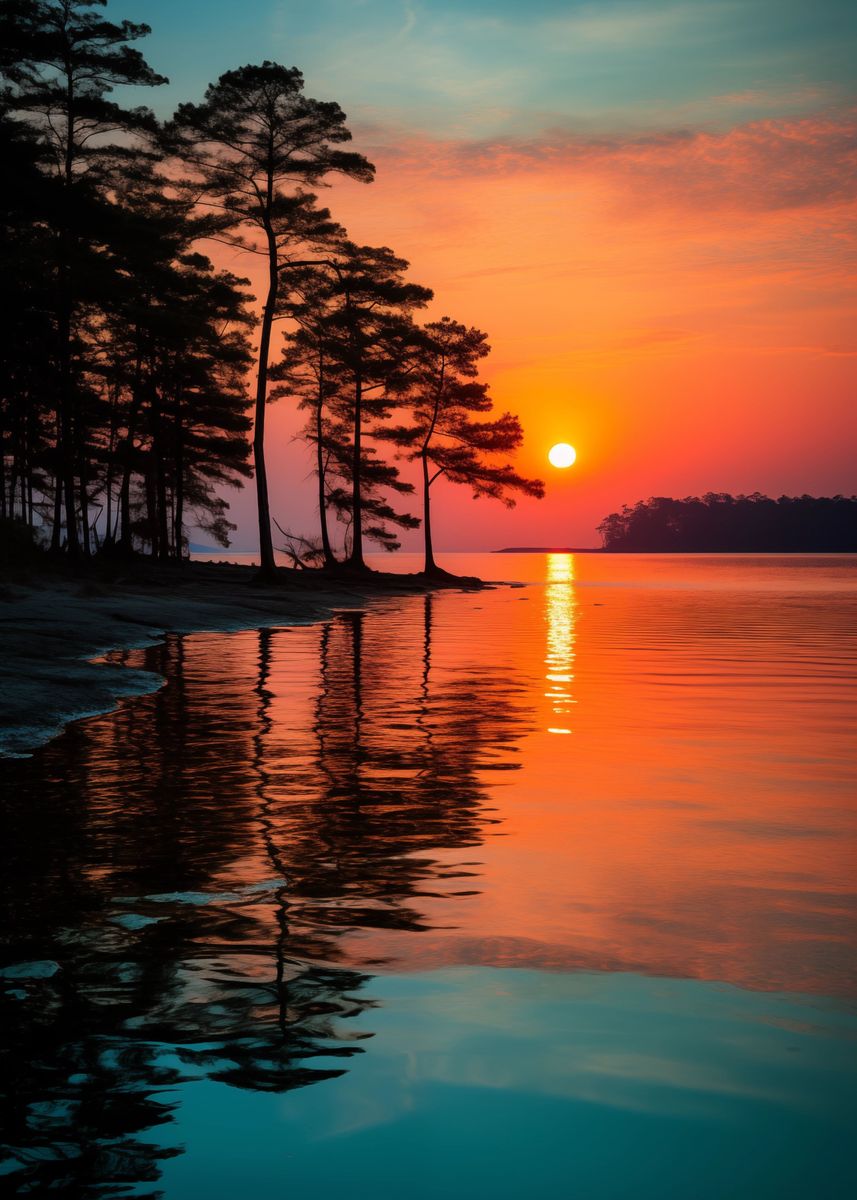 'Beach Sunset' Poster, picture, metal print, paint by designgraphic1 ...