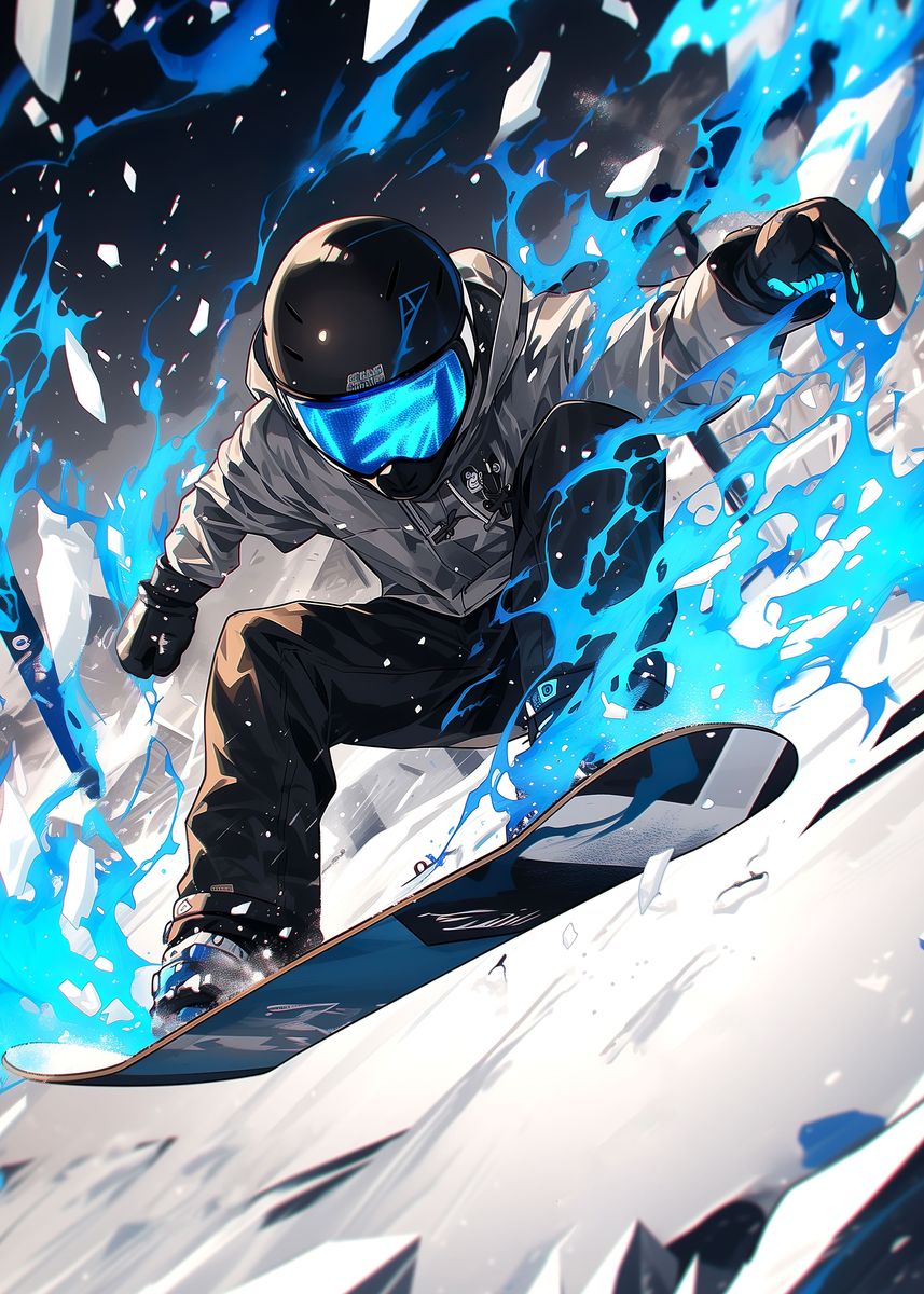 'Snowboarding' Poster, picture, metal print, paint by Nocturnal Arts ...
