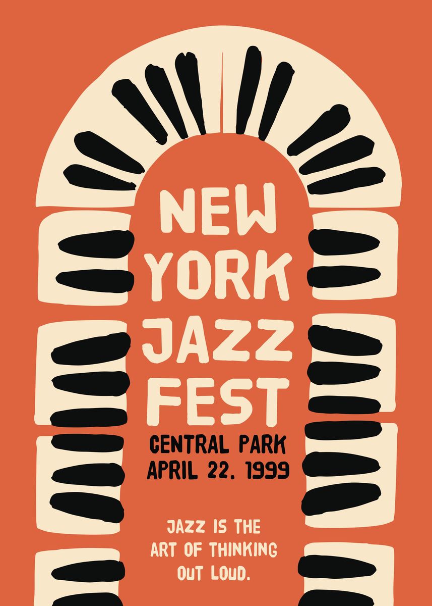 'NYC Jazz Festival Poster' Poster, picture, metal print, paint by BluePinkPanther | Displate