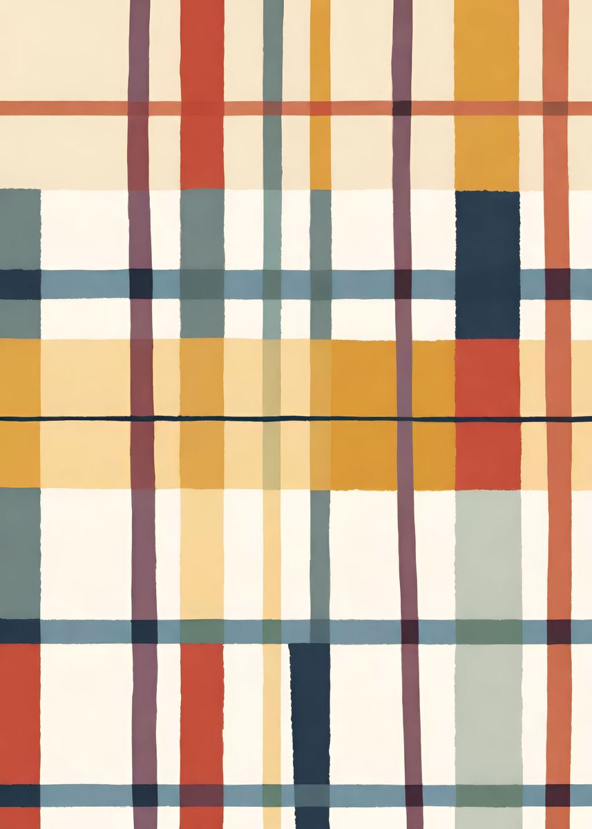 'Vintage Tattersall' Poster, picture, metal print, paint by HyggeStudio ...