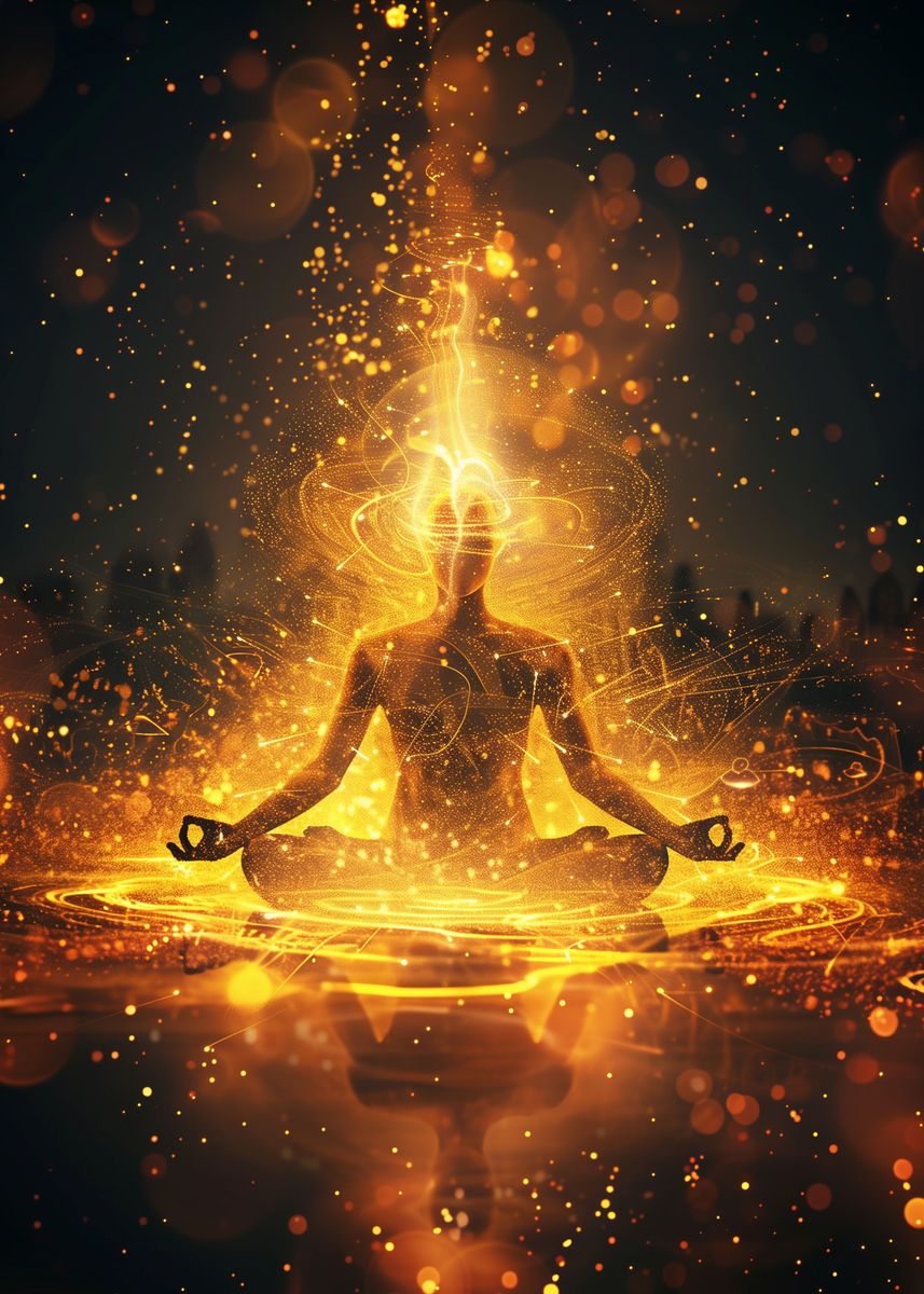 'Yoga Meditation Spirit' Poster, picture, metal print, paint by Eline | Displate