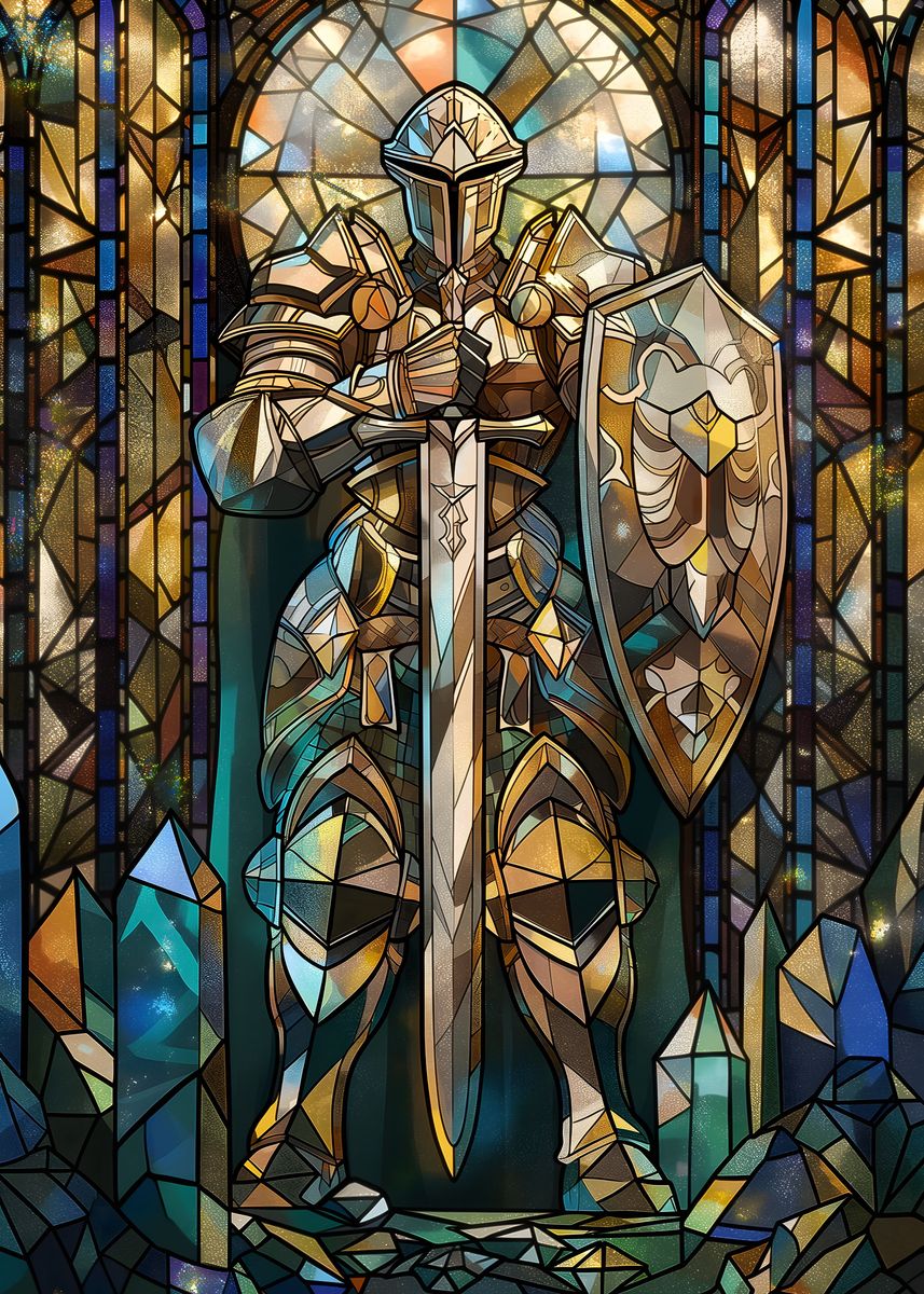 'Stained Glass Sentinel' Poster, picture, metal print, paint by Future ...