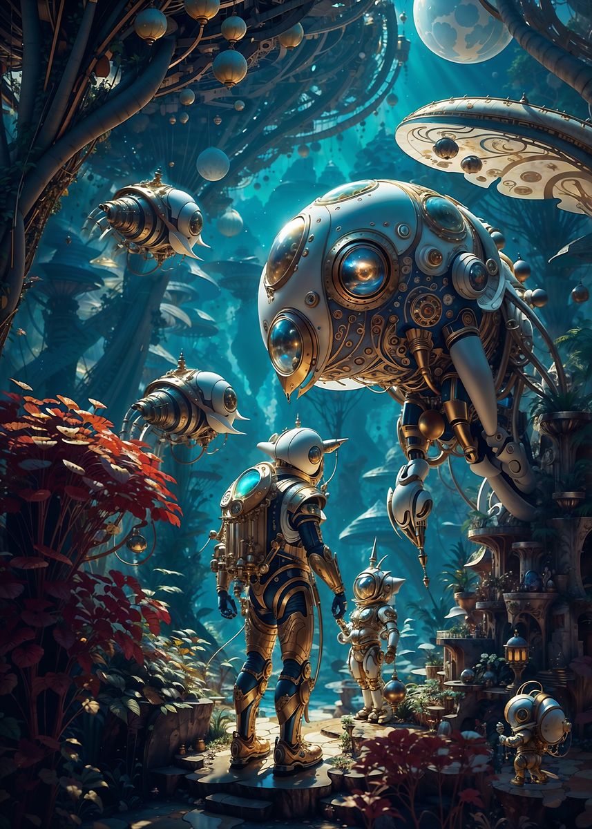 'Space Odyssey Alien Vista' Poster, picture, metal print, paint by ...