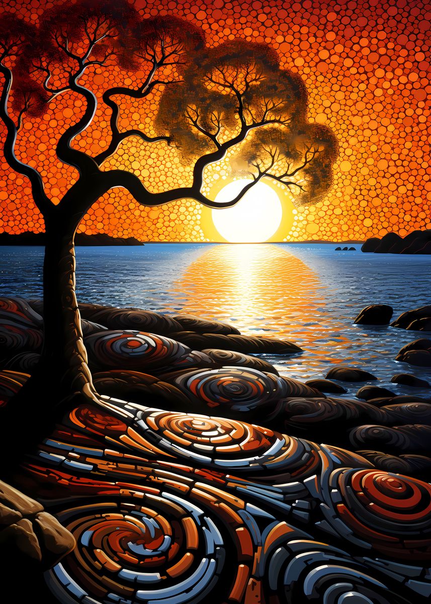 'Radiant Twilight Stylized' Poster, picture, metal print, paint by ...