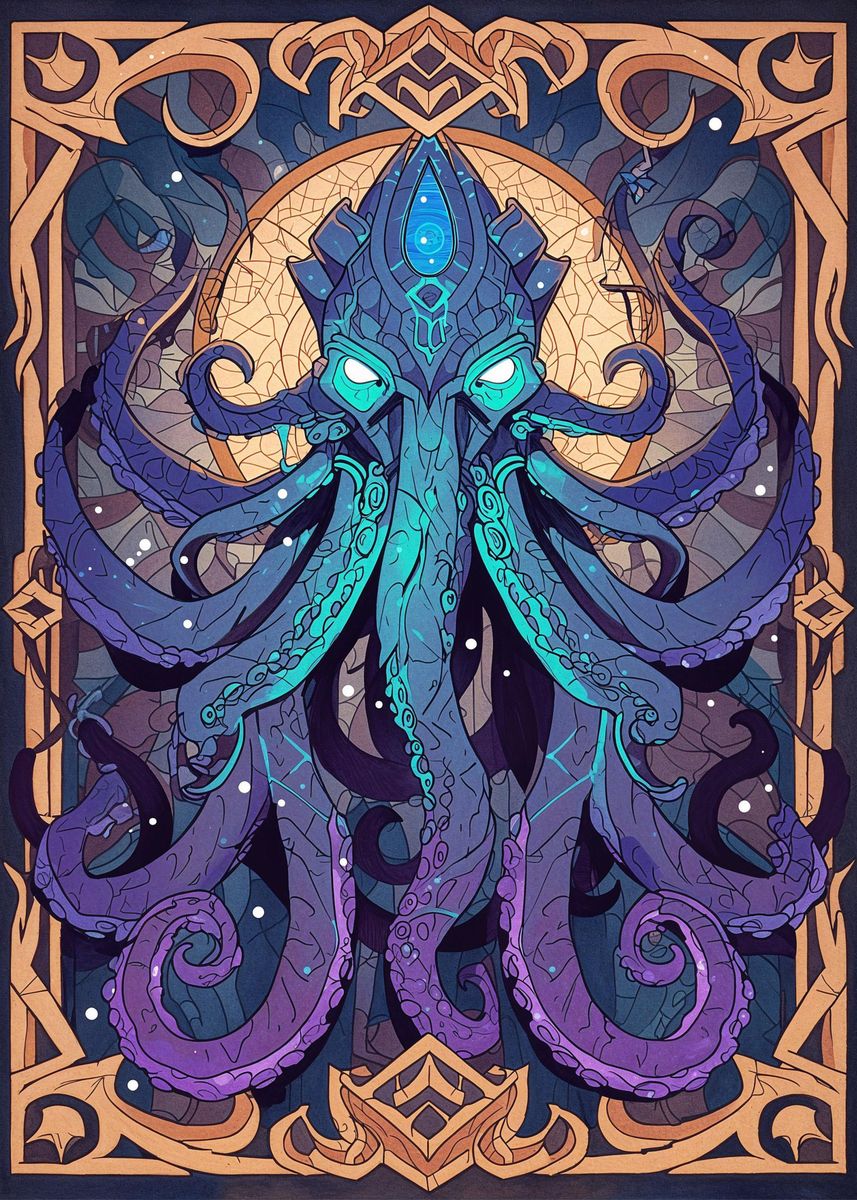 'Kraken Magic Card' Poster, picture, metal print, paint by SuperNova ...