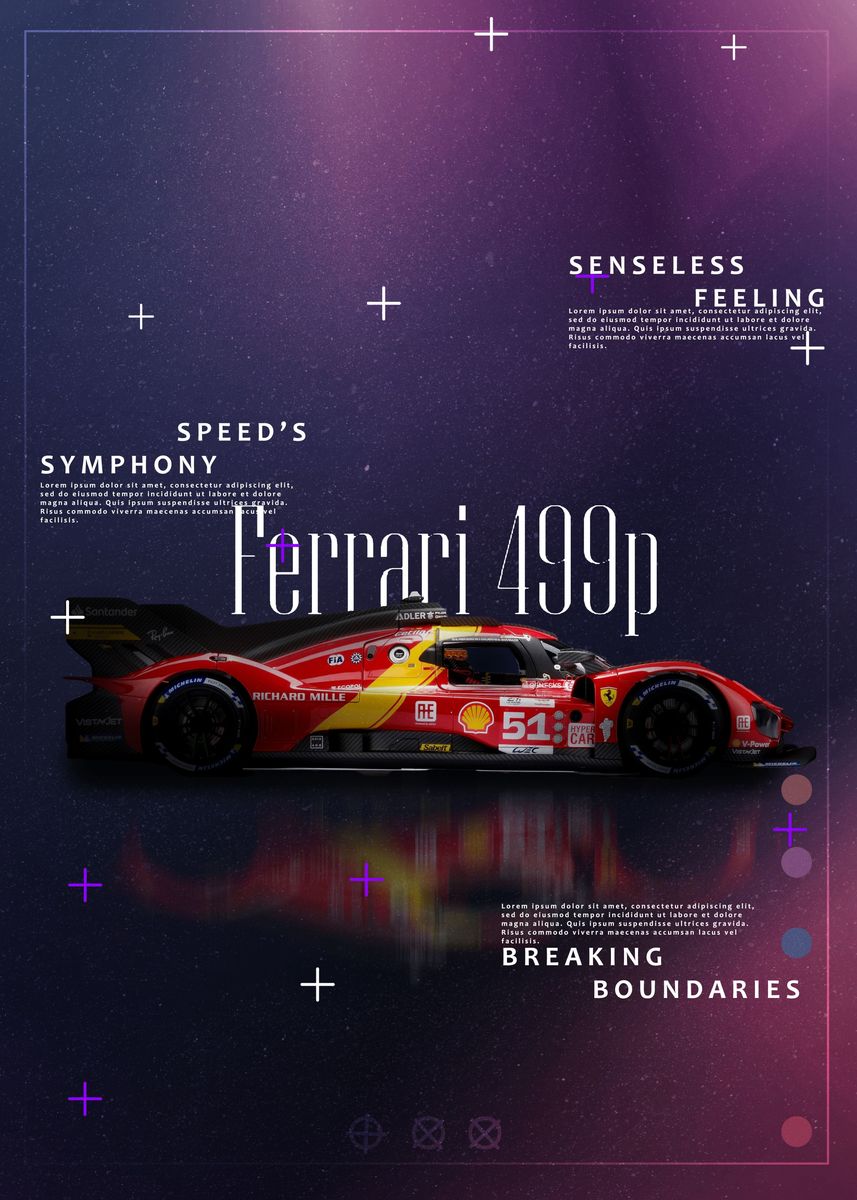 'Ferrari 499P Race Car' Poster, picture, metal print, paint by Vineet ...