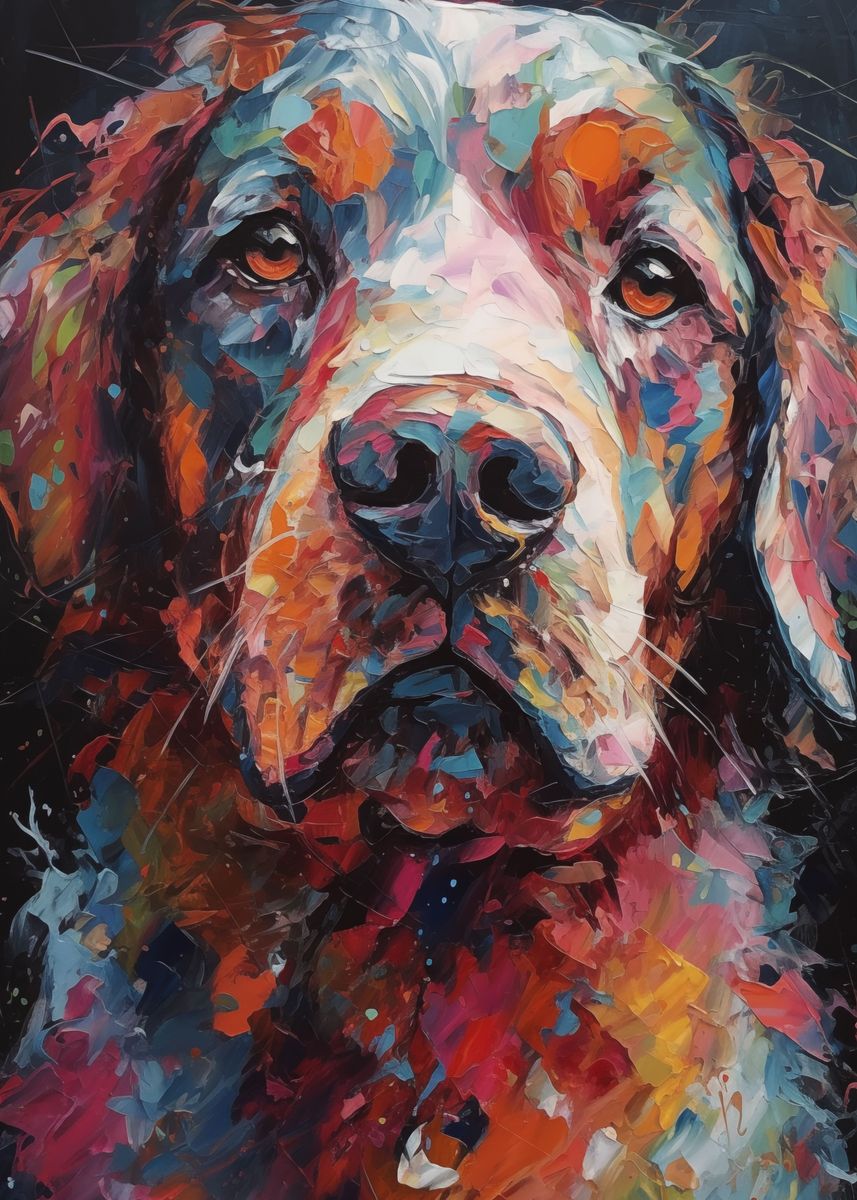 'Colorful Dog 4' Poster, picture, metal print, paint by Sazui | Displate