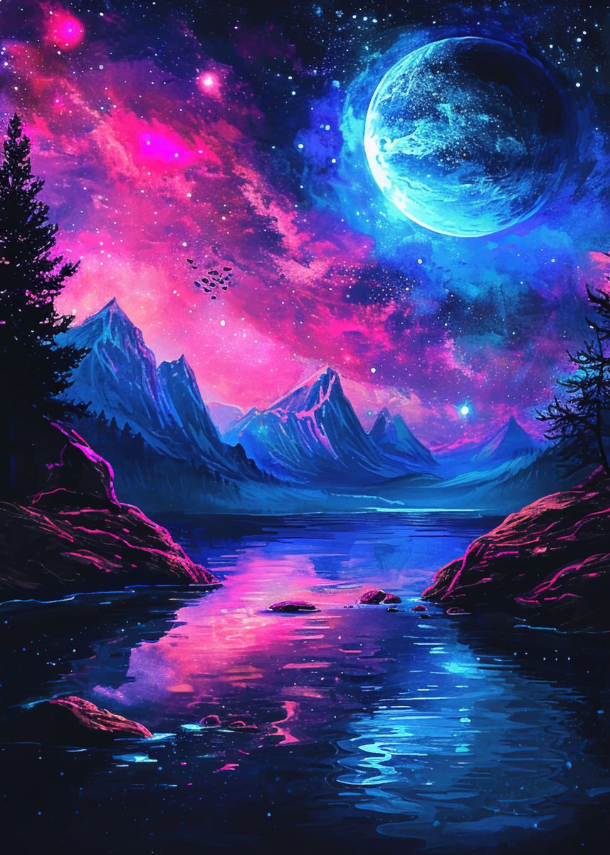 'Celestial wilderness' Poster, picture, metal print, paint by Nicholas ...