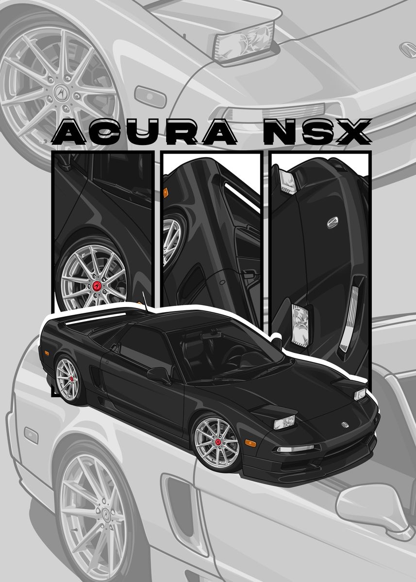 '1993 Acura NSX black' Poster, picture, metal print, paint by capture ...