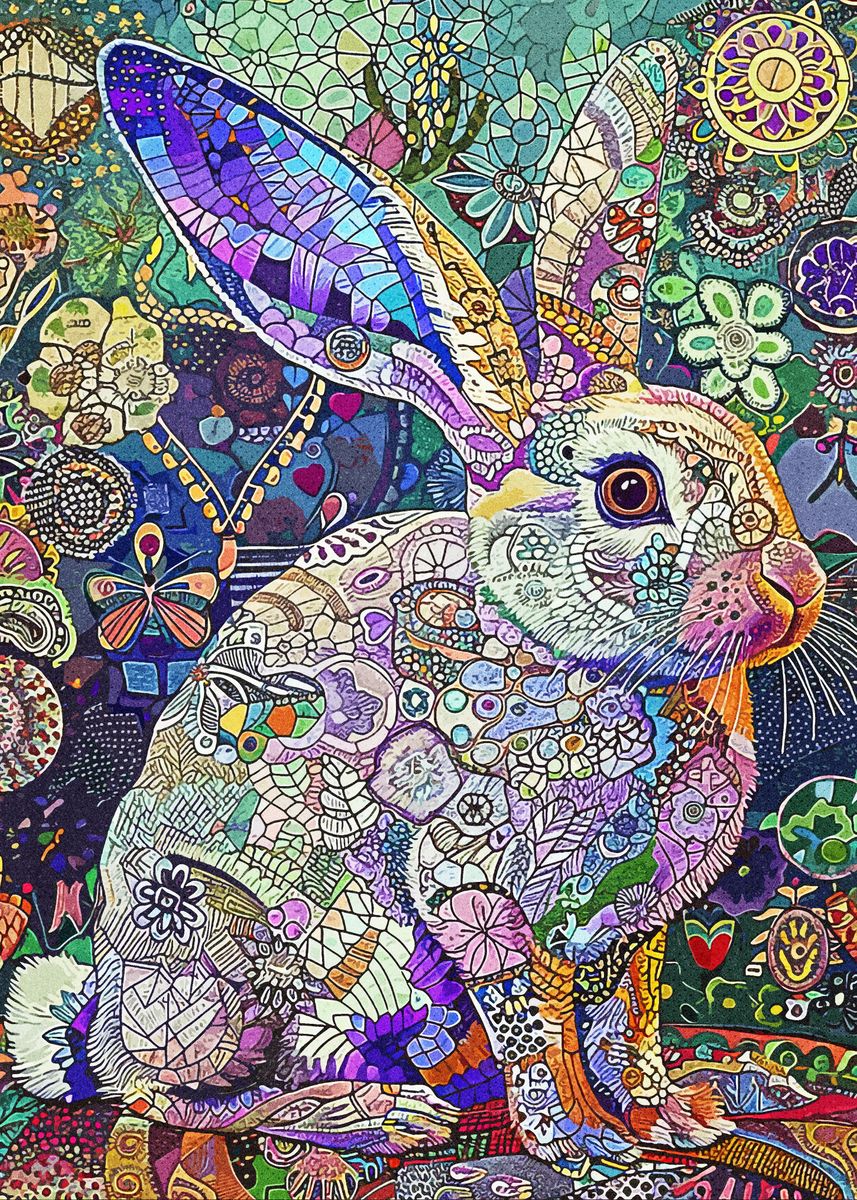 'Abstract Rabbit' Poster, picture, metal print, paint by Gomes Leonard ...