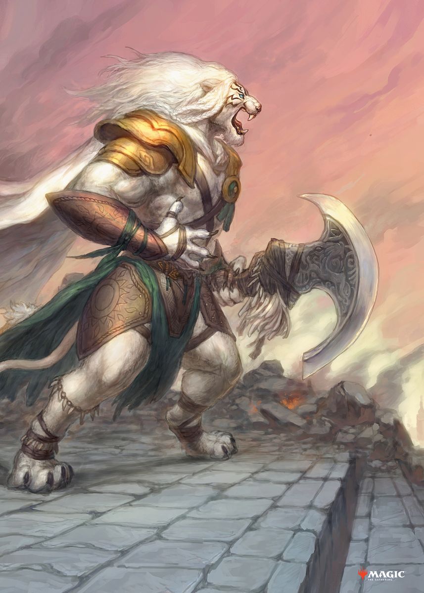 'Ajani, the Greathearted' Poster, picture, metal print, paint by Magic ...