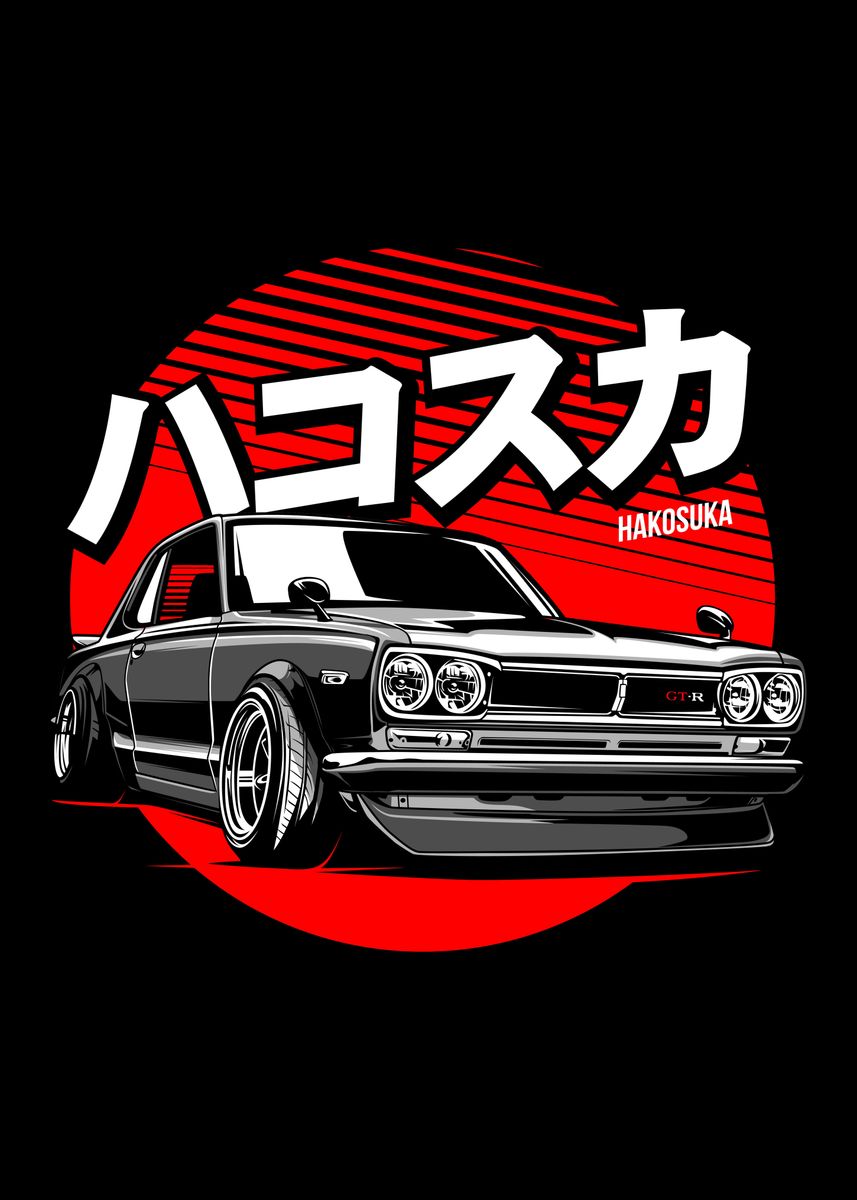 'tokyo cars' Poster, picture, metal print, paint by Gab Fernando | Displate