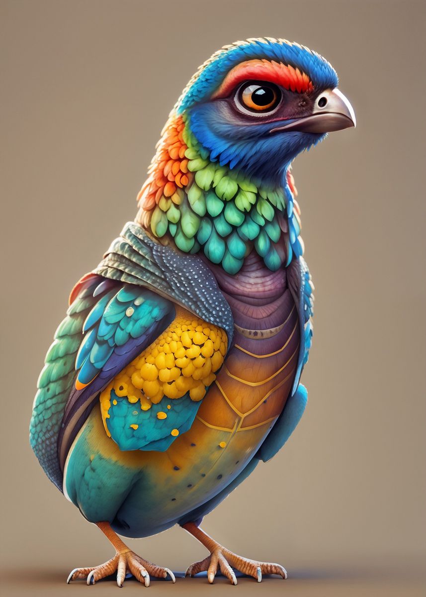 'Shama bird at style punk' Poster, picture, metal print, paint by ...