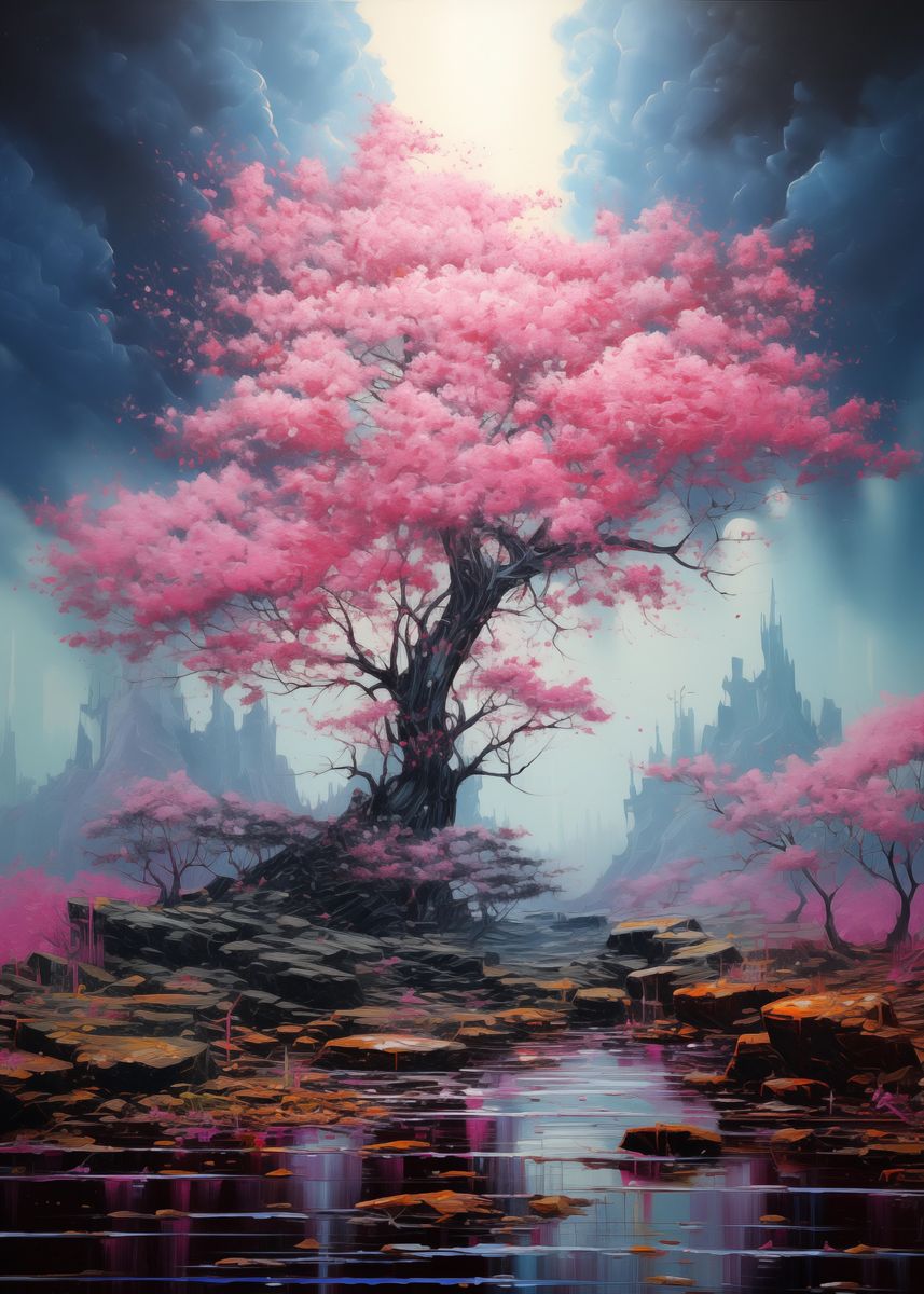 'Cherry Blossom Tree ' Poster, picture, metal print, paint by Boot Hill ...