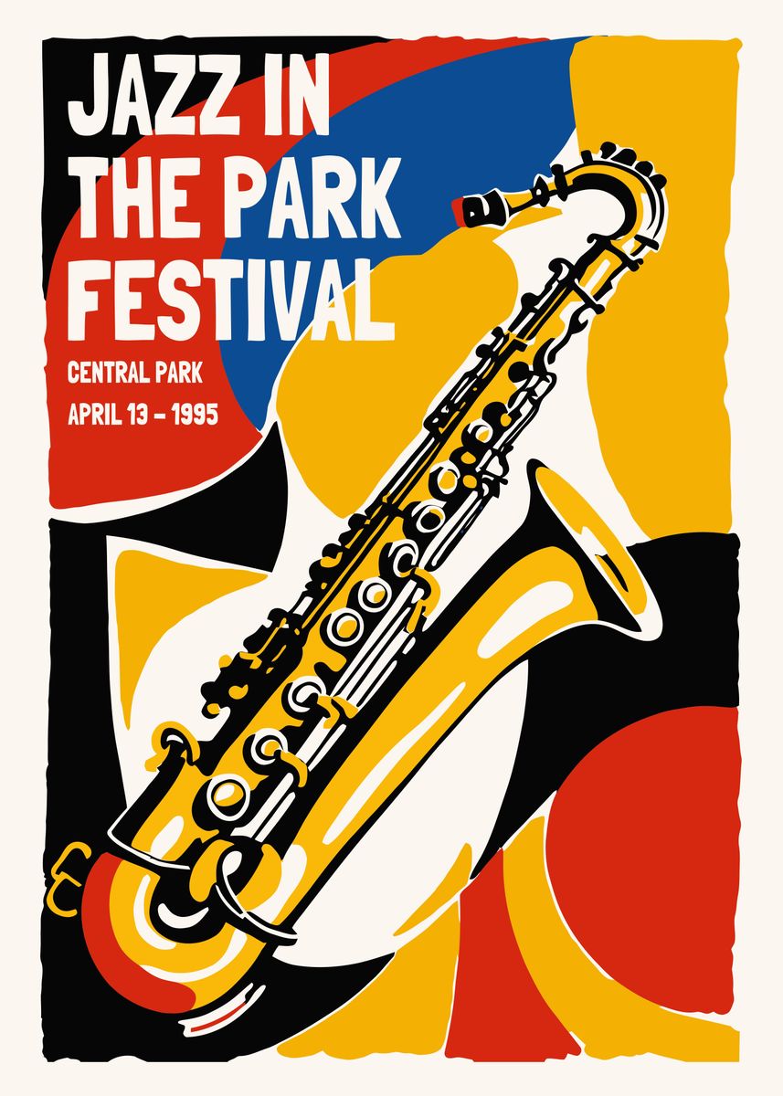 '1995 Jazz Festival Poster' Poster, picture, metal print, paint by BluePinkPanther | Displate