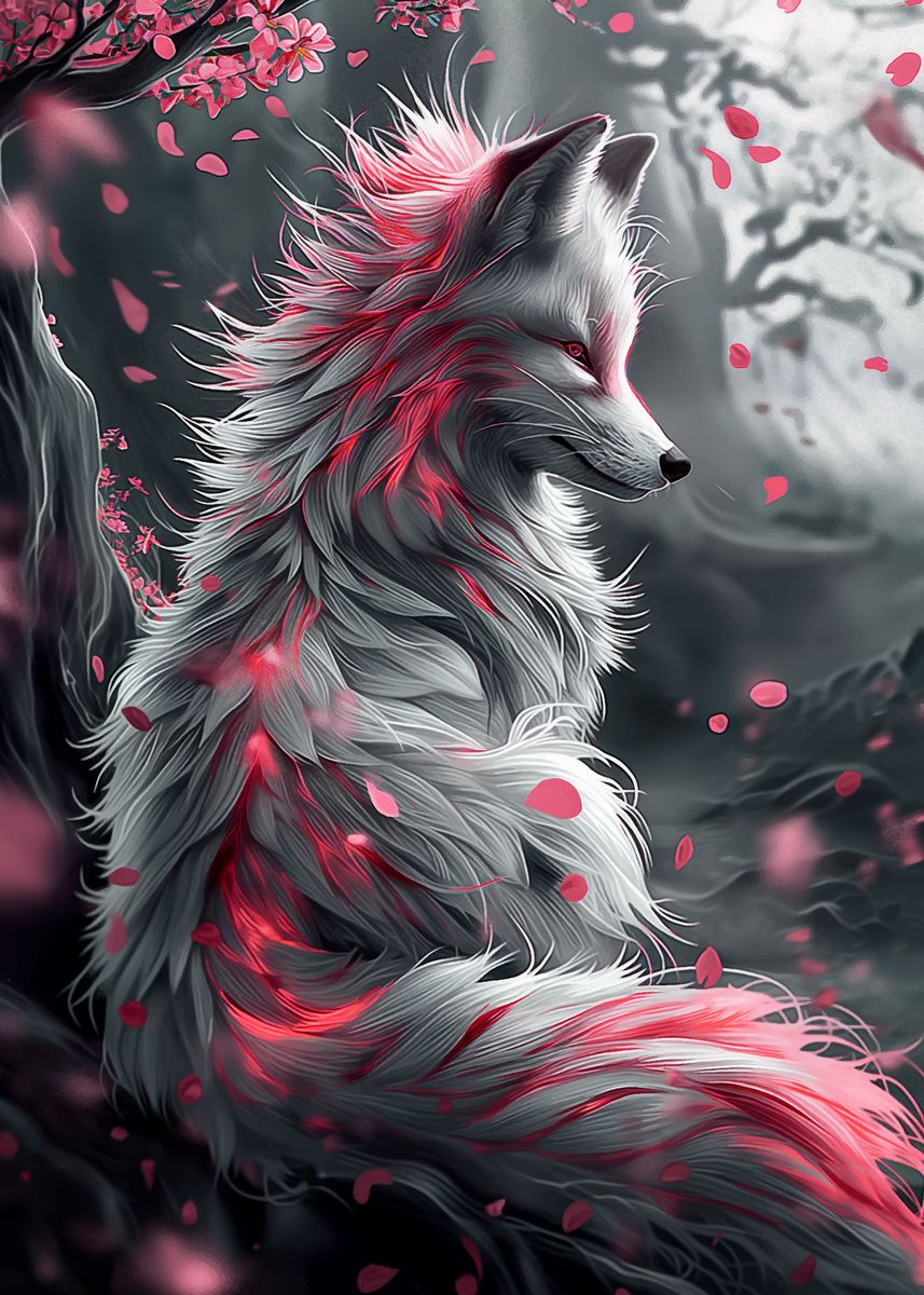 'Majestic White Fox' Poster, picture, metal print, paint by Space Art ...