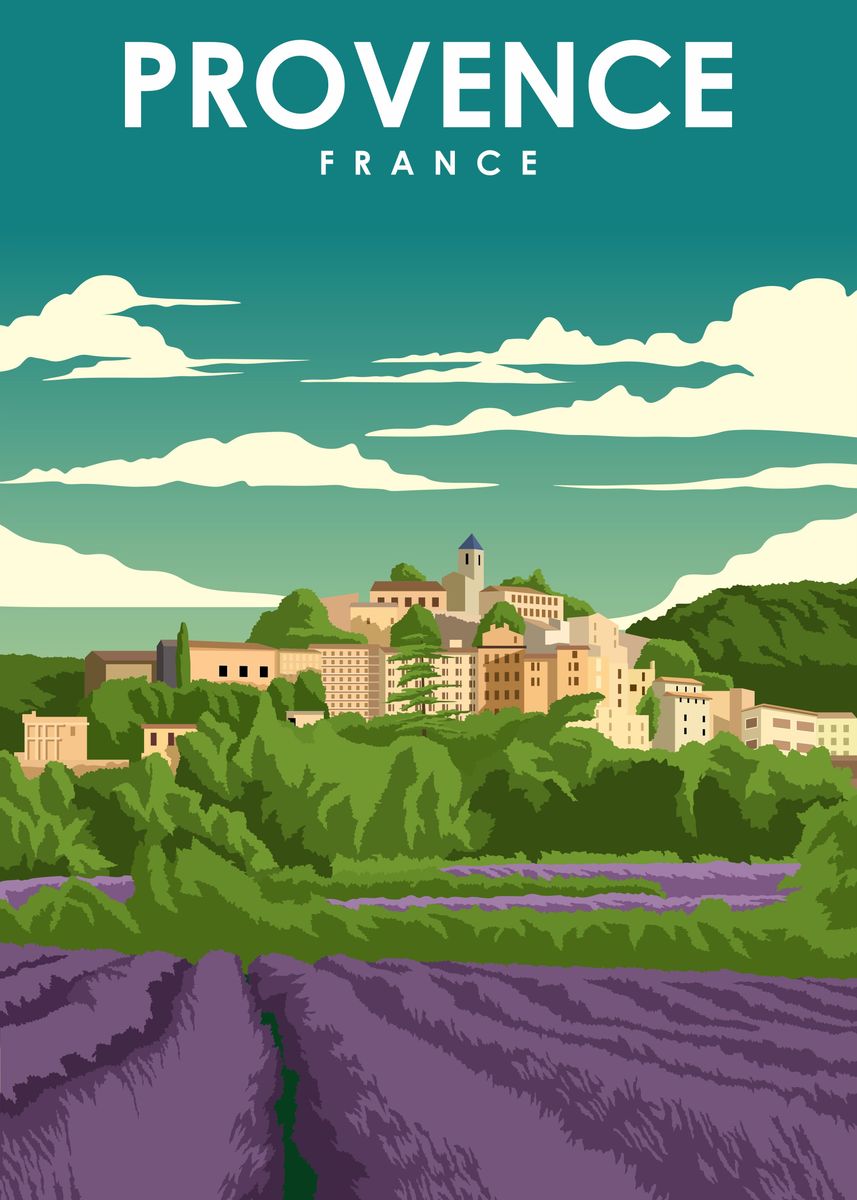 'Provence France Sunny Art' Poster, picture, metal print, paint by Jorn ...