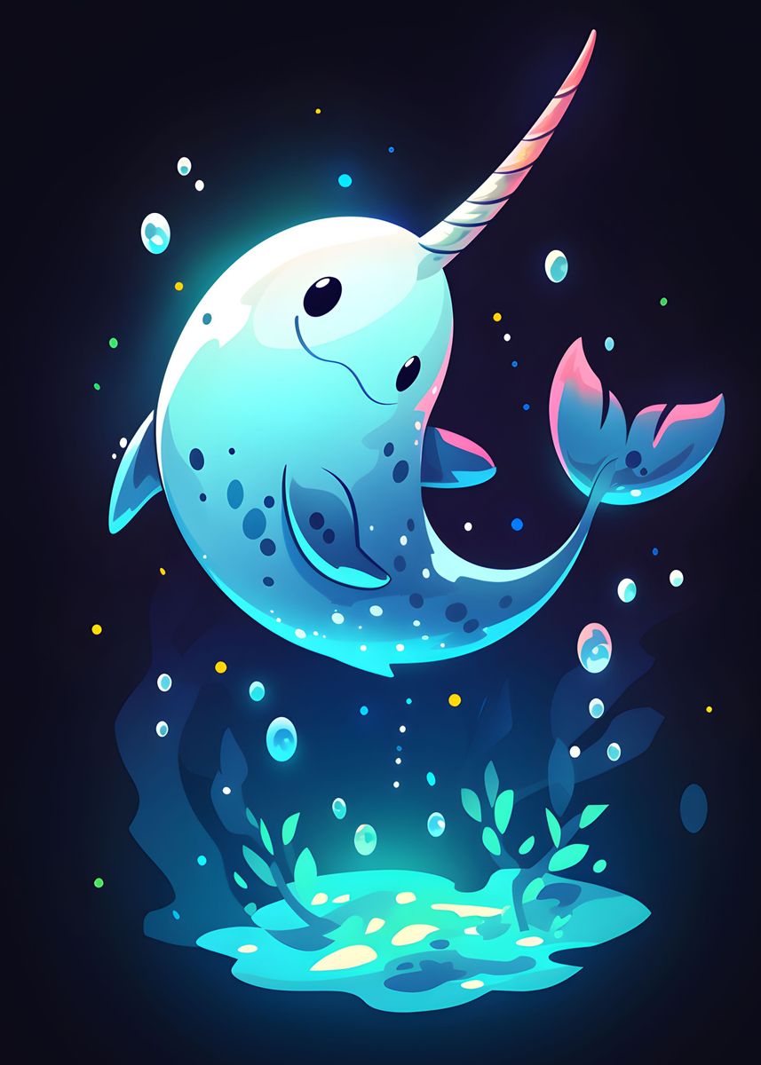 'Narwhal' Poster, picture, metal print, paint by Alexander Morales ...