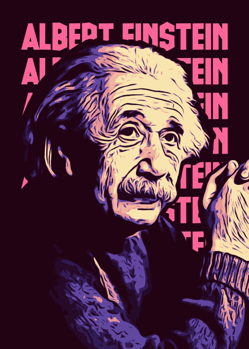 'Albert Einstein Posters' Poster, picture, metal print, paint by Tovu ...