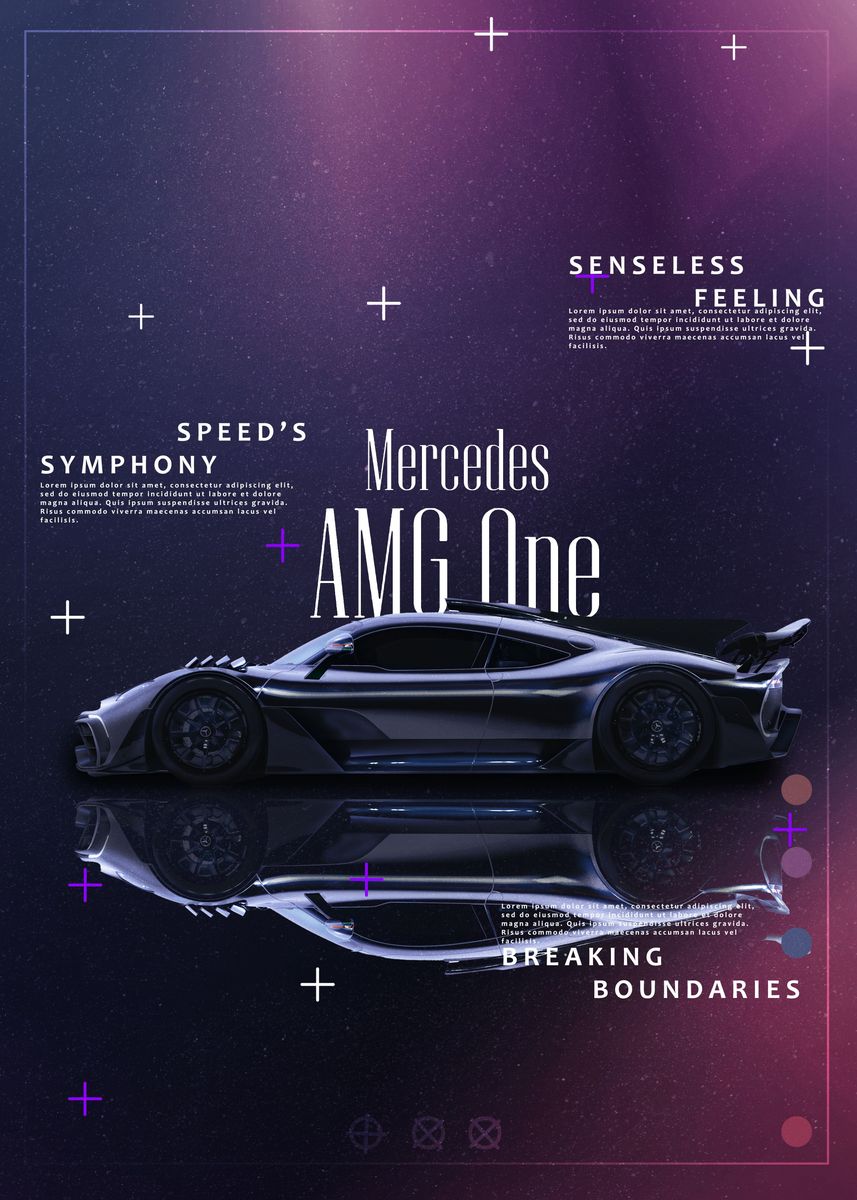 'Mercedes AMG One Race Car' Poster, picture, metal print, paint by ...