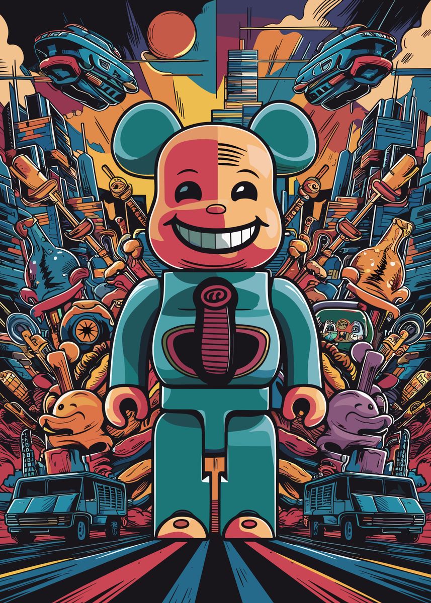 'Bearbrick ' Poster, picture, metal print, paint by Boon Edgar | Displate