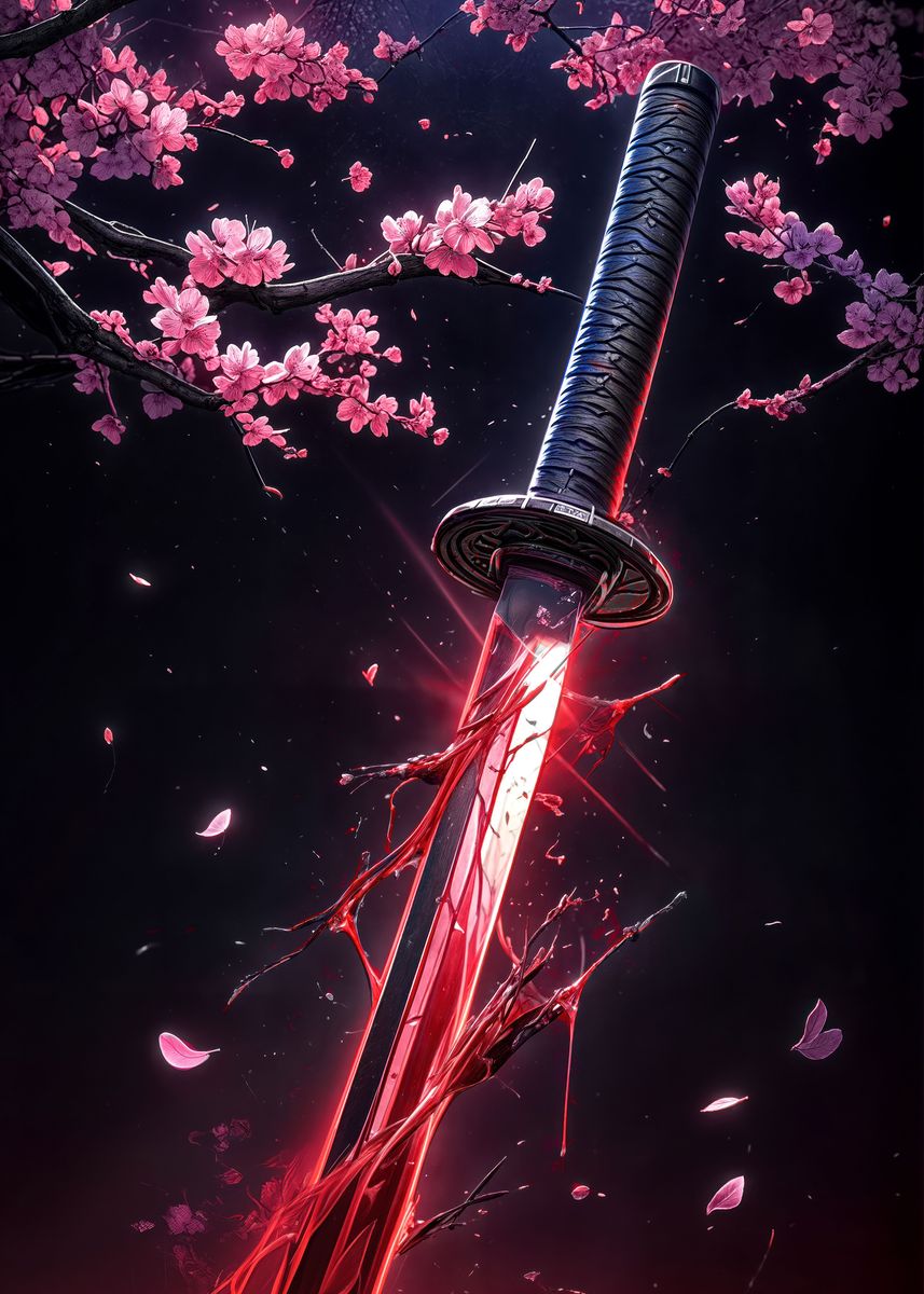 'samurai bloody sword' Poster, picture, metal print, paint by Adel S ...