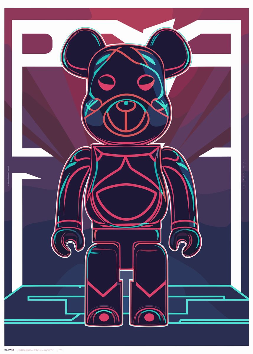 'Bearbrick neon' Poster, picture, metal print, paint by Boon Edgar ...