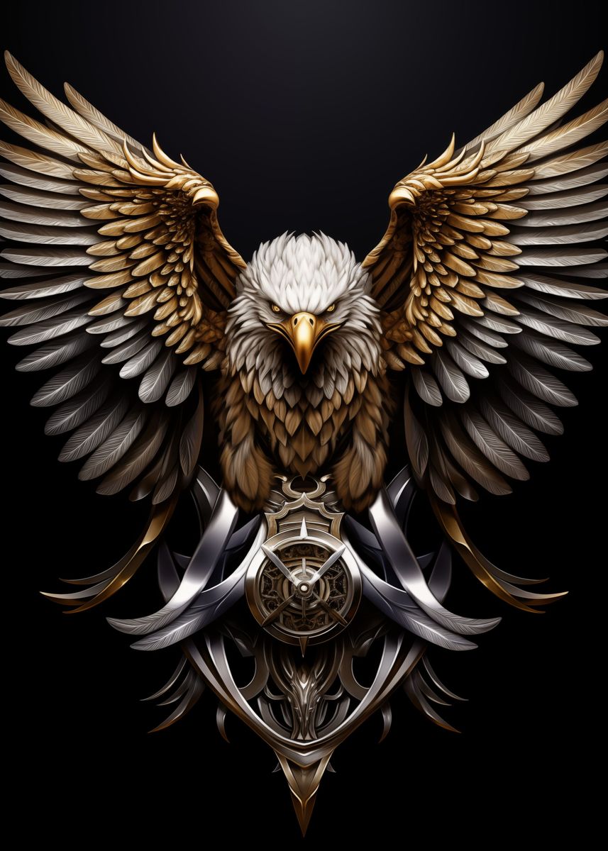'Metallic Eagle' Poster, picture, metal print, paint by Boot Hill ...