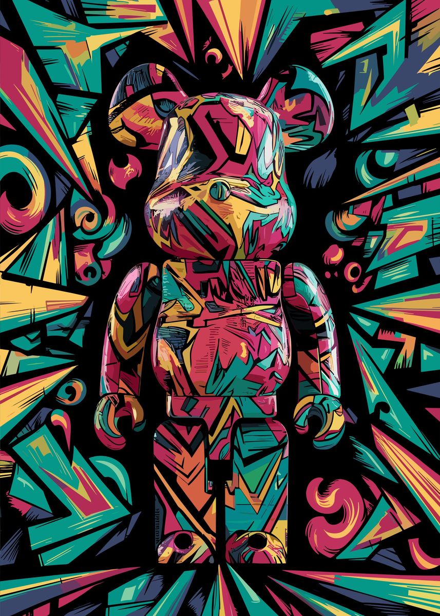 'Abstract Bearbrick' Poster, picture, metal print, paint by Boon Edgar ...