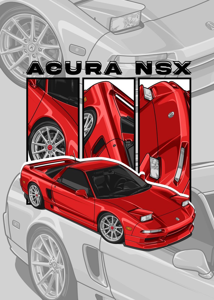 '1993 Acura NSX red' Poster, picture, metal print, paint by capture art ...