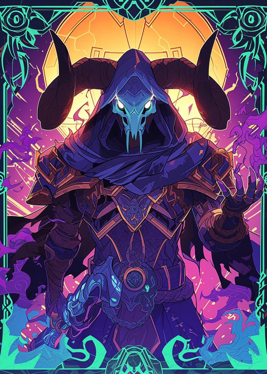 'Warlock Magic Card' Poster, picture, metal print, paint by SuperNova ...