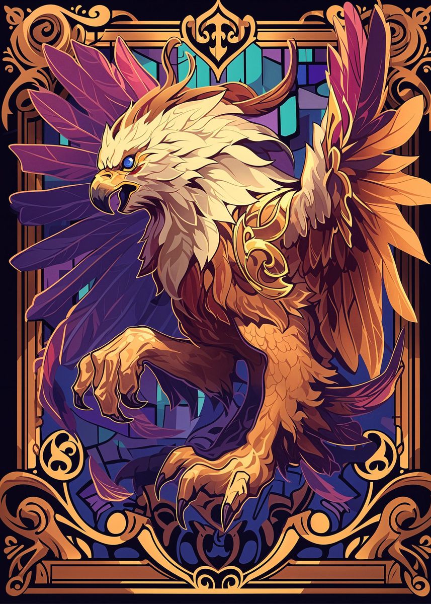 'Griffin Magic Card' Poster, picture, metal print, paint by SuperNova ...
