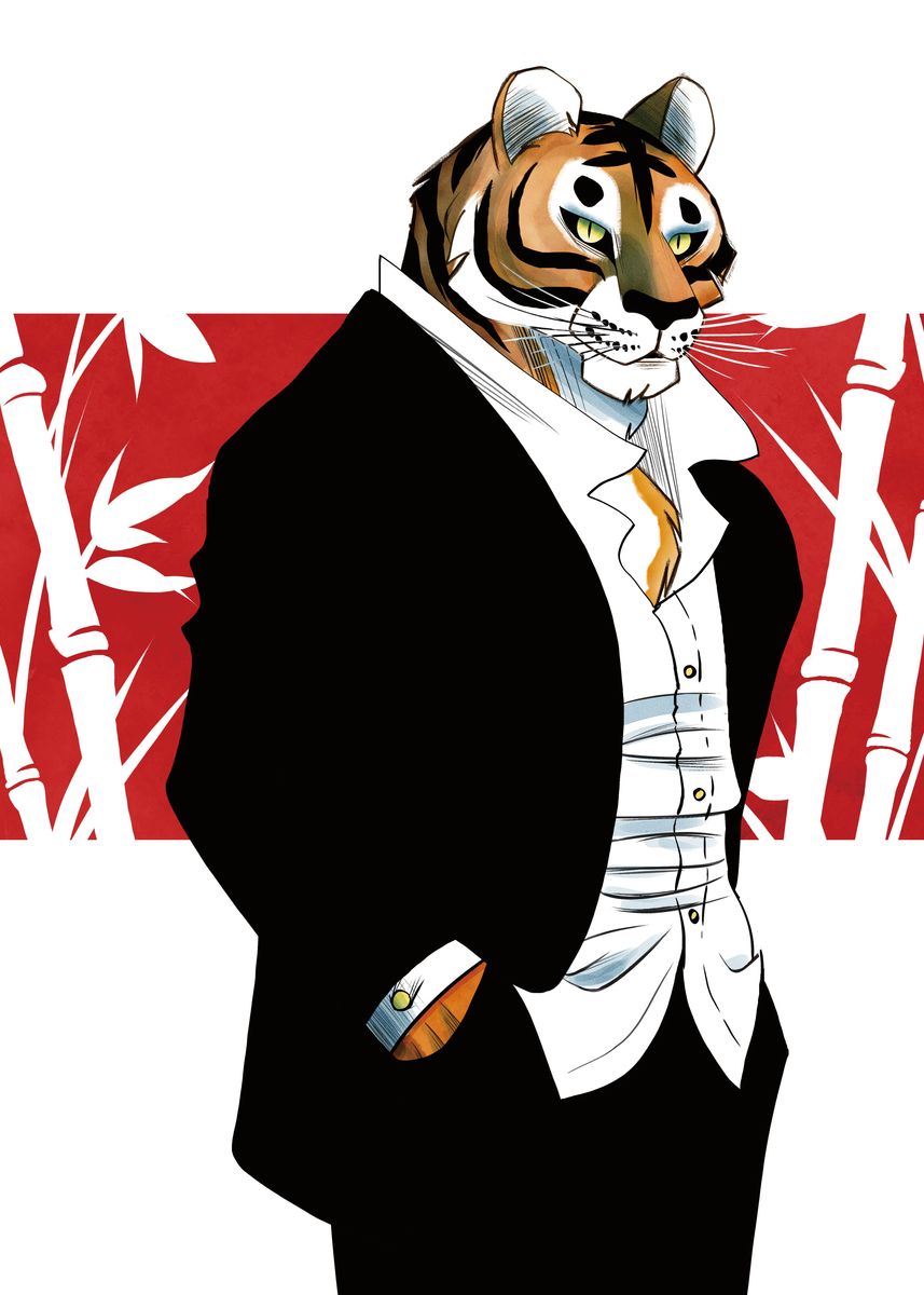 'Classy Tiger' Poster, picture, metal print, paint by MY Design | Displate