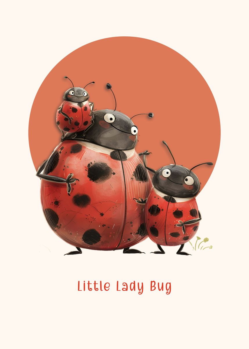 'Little Lady Bug Family 2' Poster, picture, metal print, paint by ...