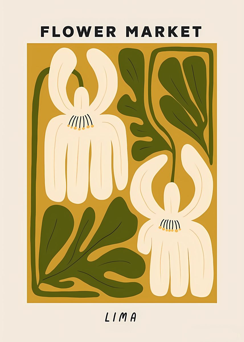 'Flower Market Lima' Poster, picture, metal print, paint by Indra ...