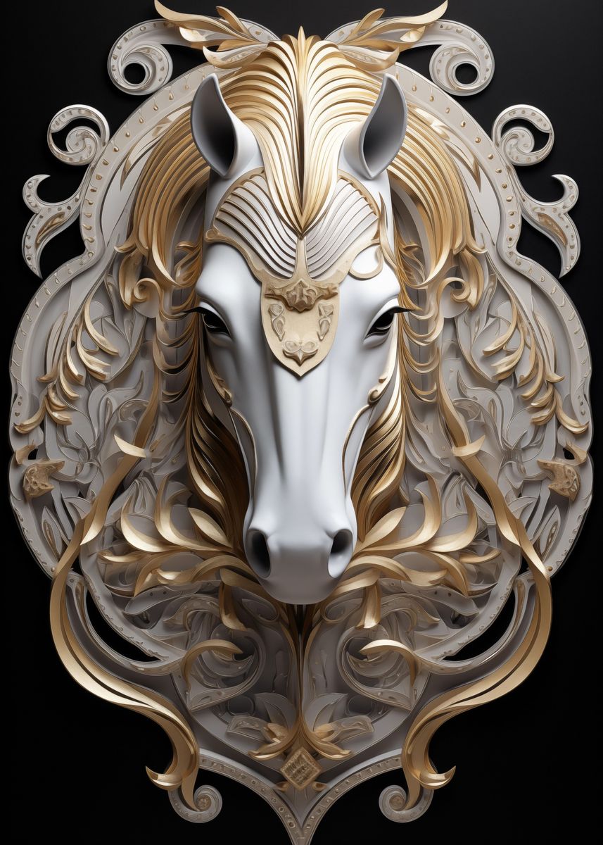 'Ivory Stallion' Poster, picture, metal print, paint by Boot Hill ...