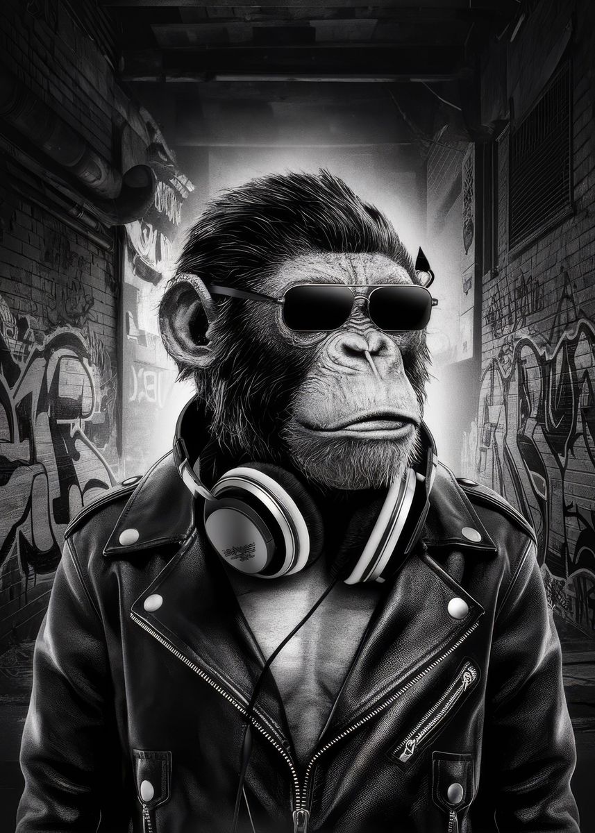 'Monkey Animal' Poster, picture, metal print, paint by DecoyDesign ...