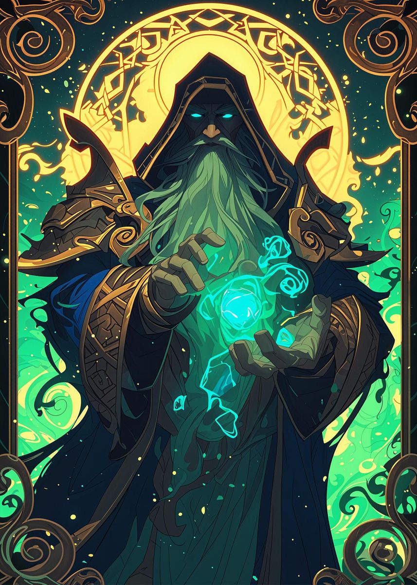 'Mage Magic Card' Poster, picture, metal print, paint by SuperNova ...