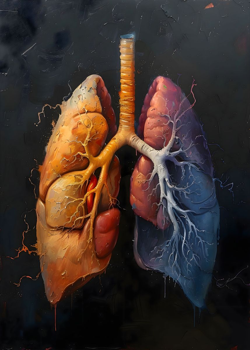 'Colourful Anatomy Lungs ' Poster, picture, metal print, paint by ...