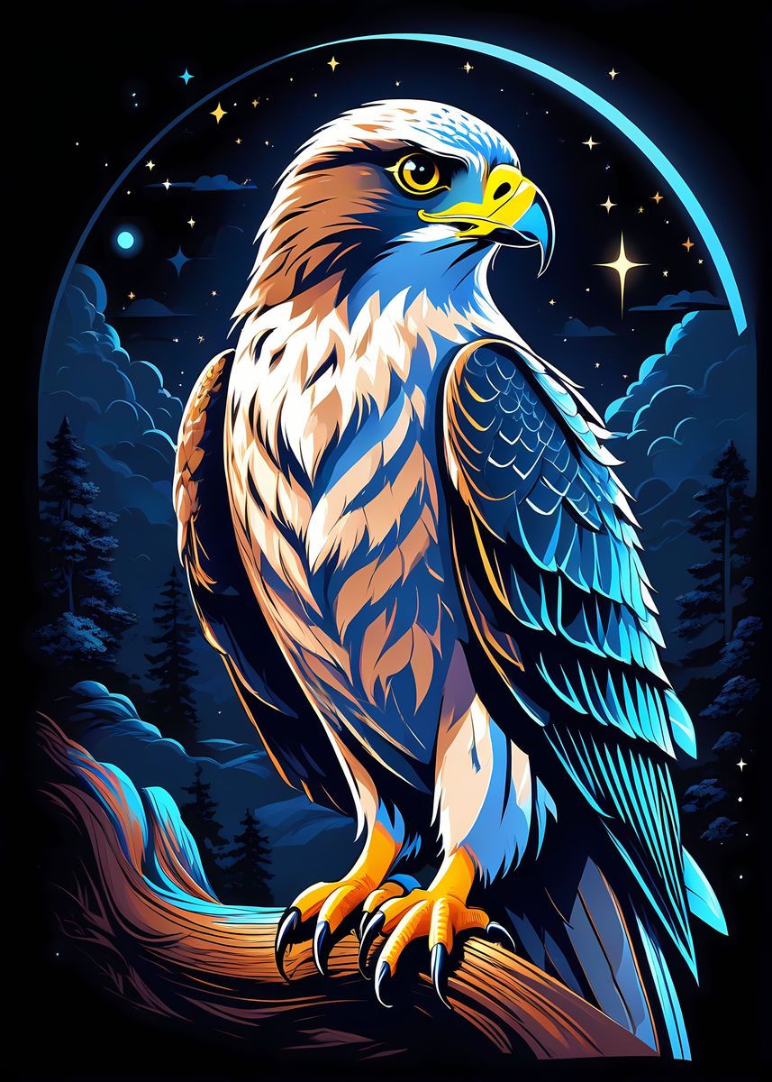 'Mystical Falcon' Poster, picture, metal print, paint by Imagination ...