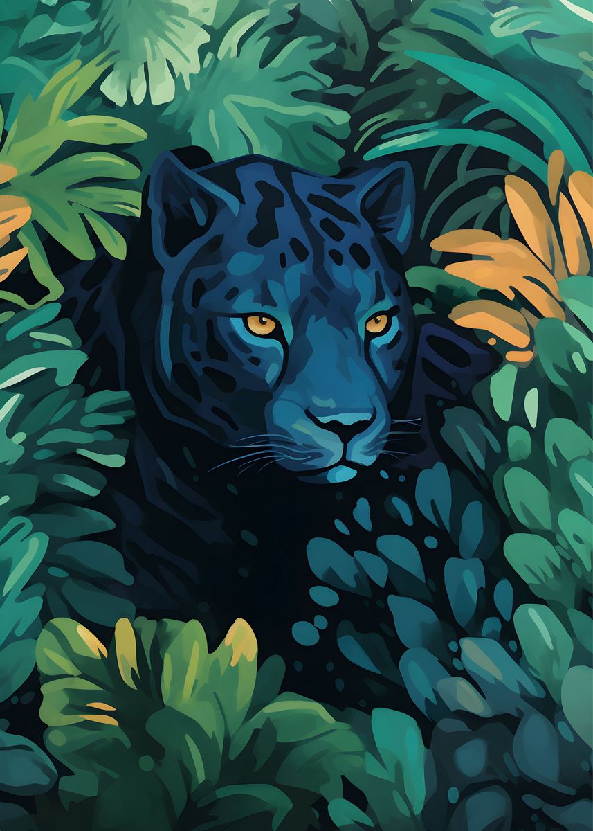 'wild puma floral' Poster, picture, metal print, paint by Designersen ...