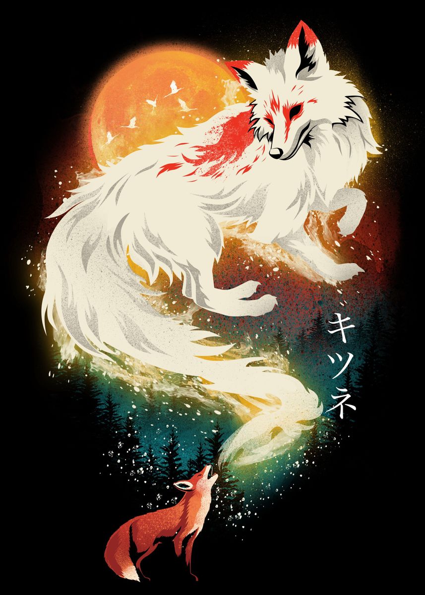 'Kitsune Dream' Poster, picture, metal print, paint by Dan Fajardo ...