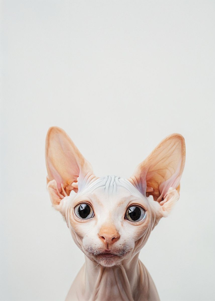 'Cute Baby Sphynx Cat' Poster, picture, metal print, paint by SuperNova ...