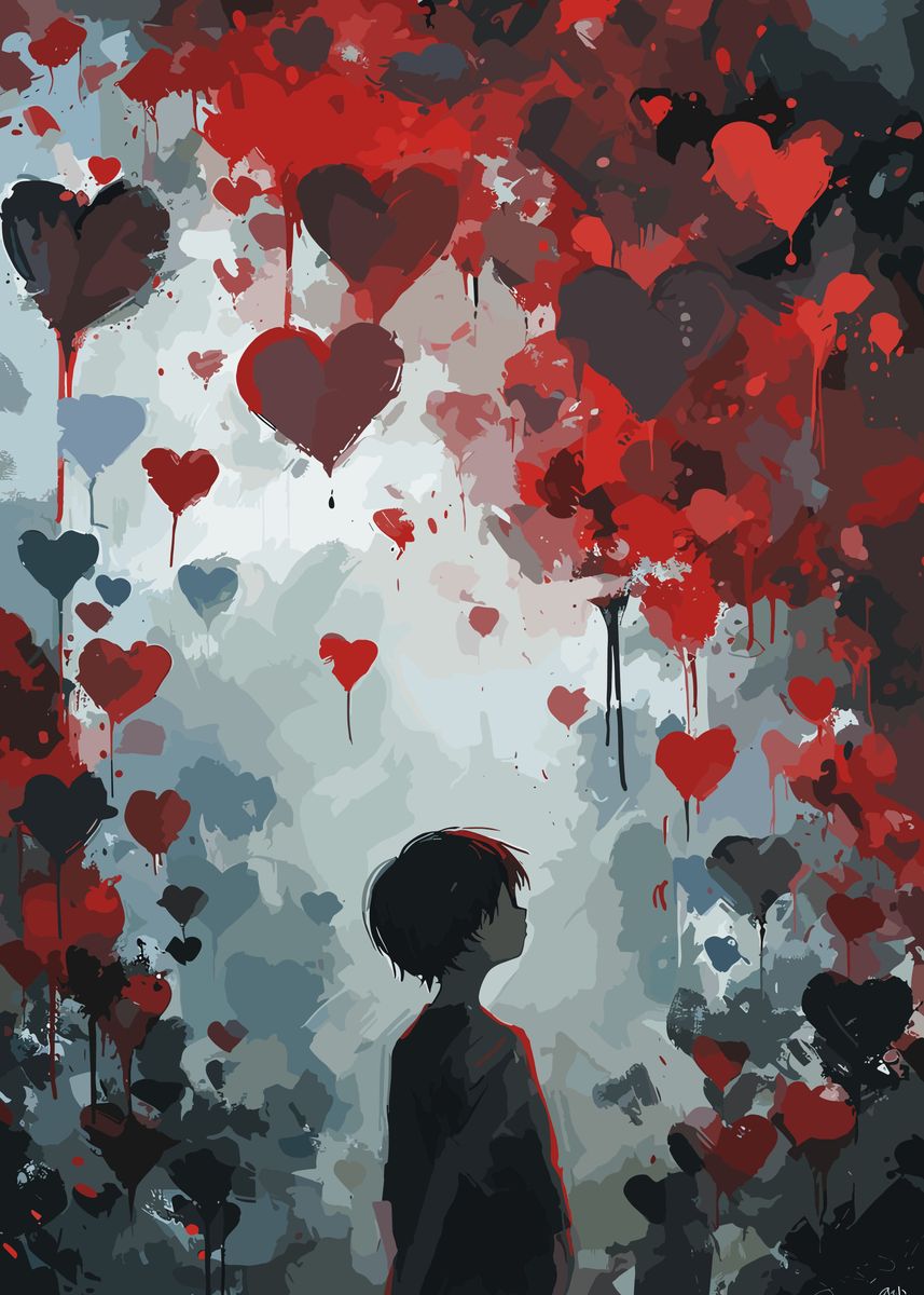 'Heart Graffiti Street Art' Poster, picture, metal print, paint by ...
